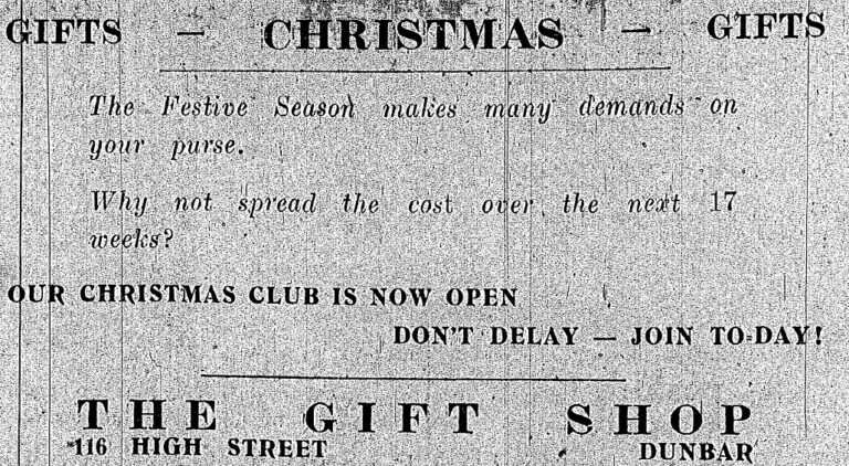 Prams and Xmas Clubs: The Gift Shop from 1950 – Dunbar History Society
